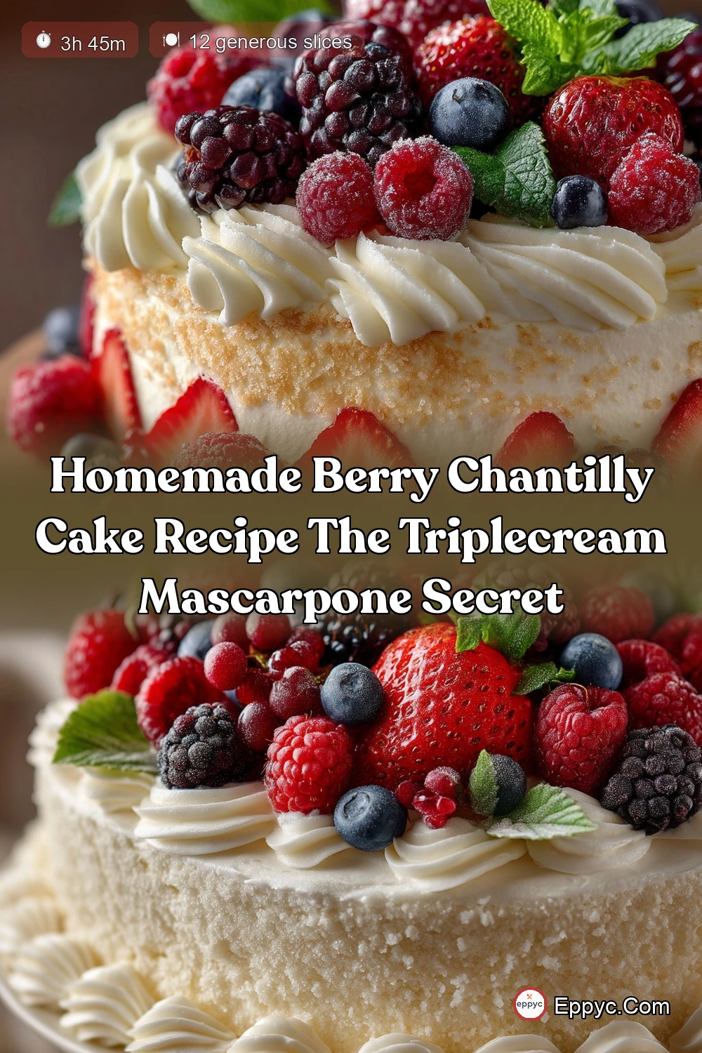 The Ultimate Berry Chantilly Cake Triple Cream Frosting…